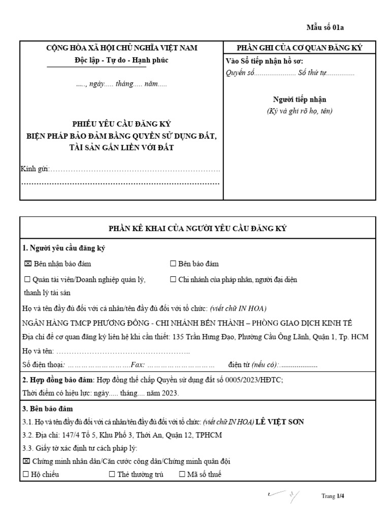 8. Mẫu số 01a | PDF