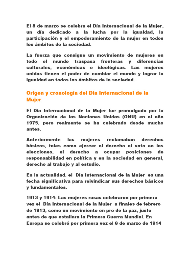 Día Internacional de la Mujer 2023 | PDF