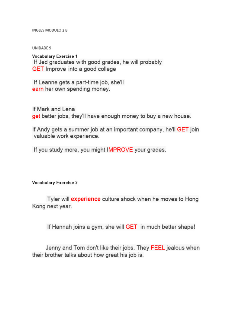 Ingles Modulo 2 B | PDF