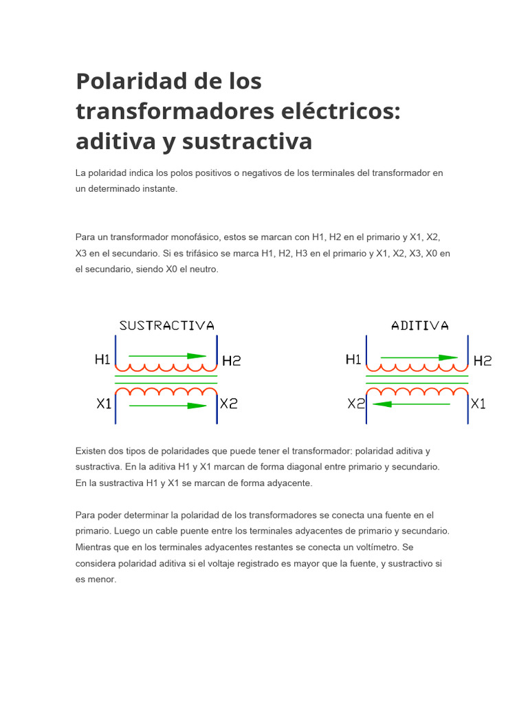 Polaridad de Los Transformadores Eléctricos | PDF