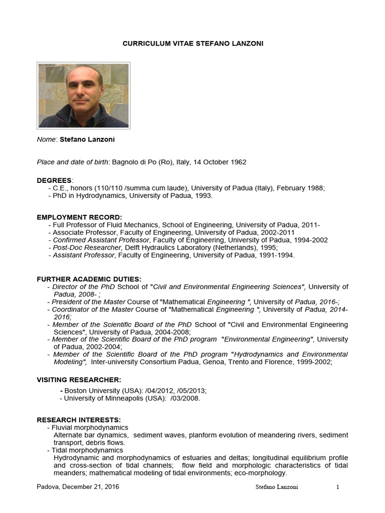 Curriculum Vitae EN Lanzoni | PDF