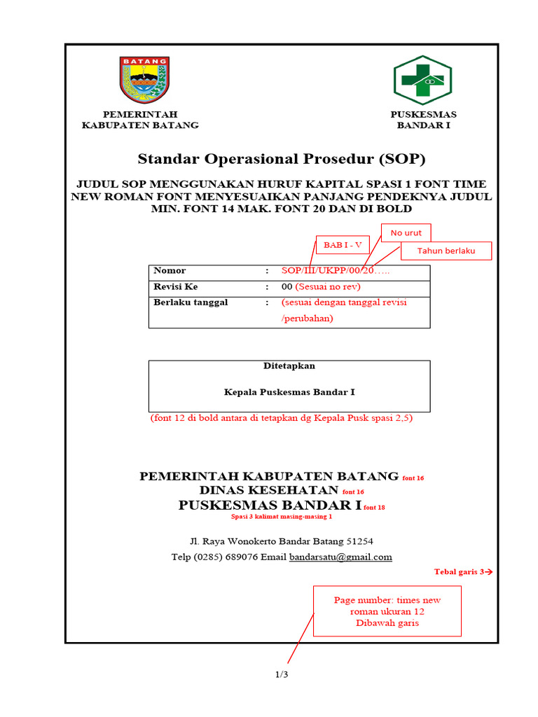 Contoh Format SOP Edit | PDF