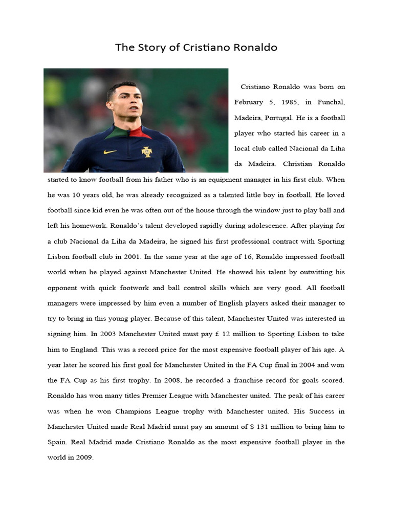 The Story of Cristiano Ronaldo | PDF