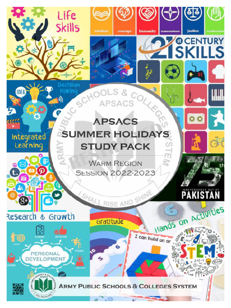 APSACS Summer Holidays Study Pack Class EYS 1 - 8 2022-23 Dated 24 May 2022 | PDF ...