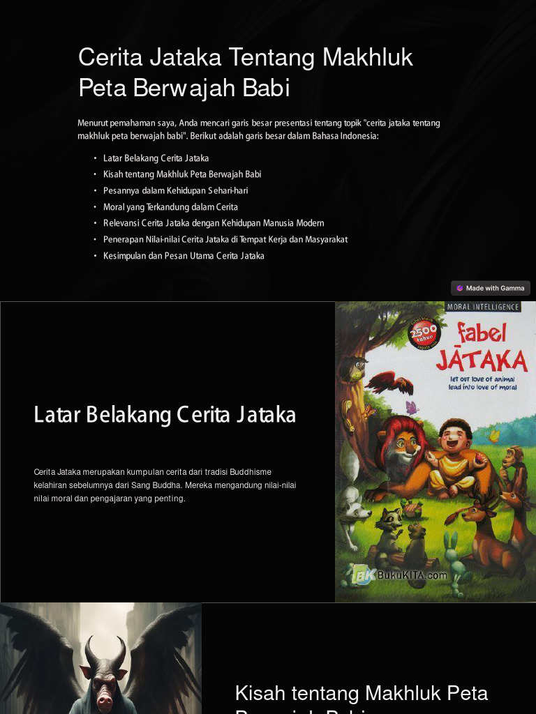 Cerita Jataka Tentang Makhluk Peta Berwajah Babi | PDF