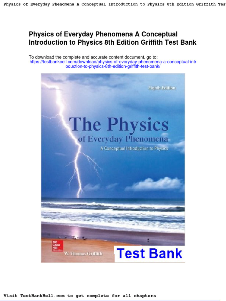 Physics of Everyday Phenomena A Conceptual Introduction To Physics 8th ...