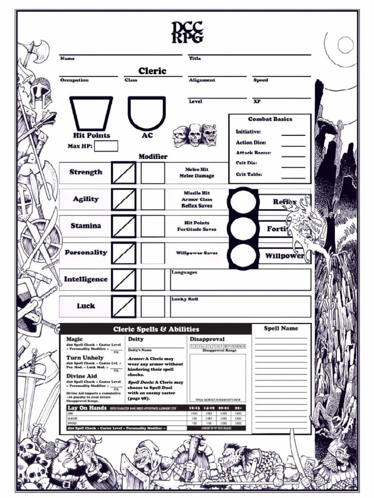 DCC - Improved Cleric PC Sheet | PDF