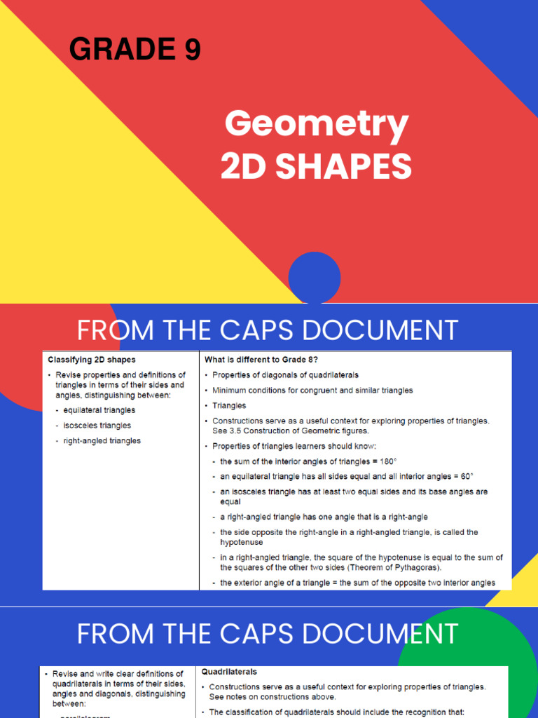 Grade 9 - Geometry 2D Shapes | PDF