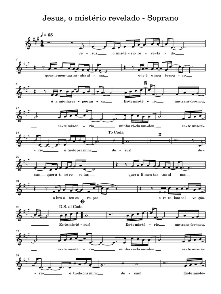 Jesus, o Mistério Revelado - Soprano | PDF