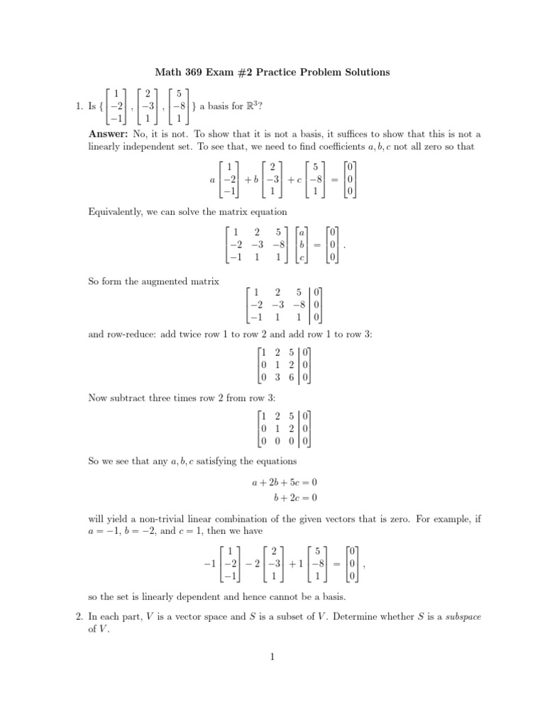 Exam 2 Practice Solutions | PDF
