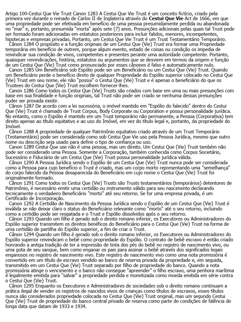 Cestui Que Vie Trust | PDF