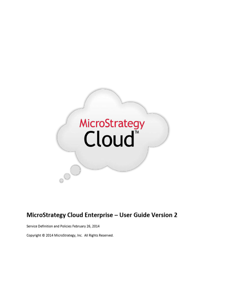 MicroStrategy Cloud User Guide - v2 | PDF