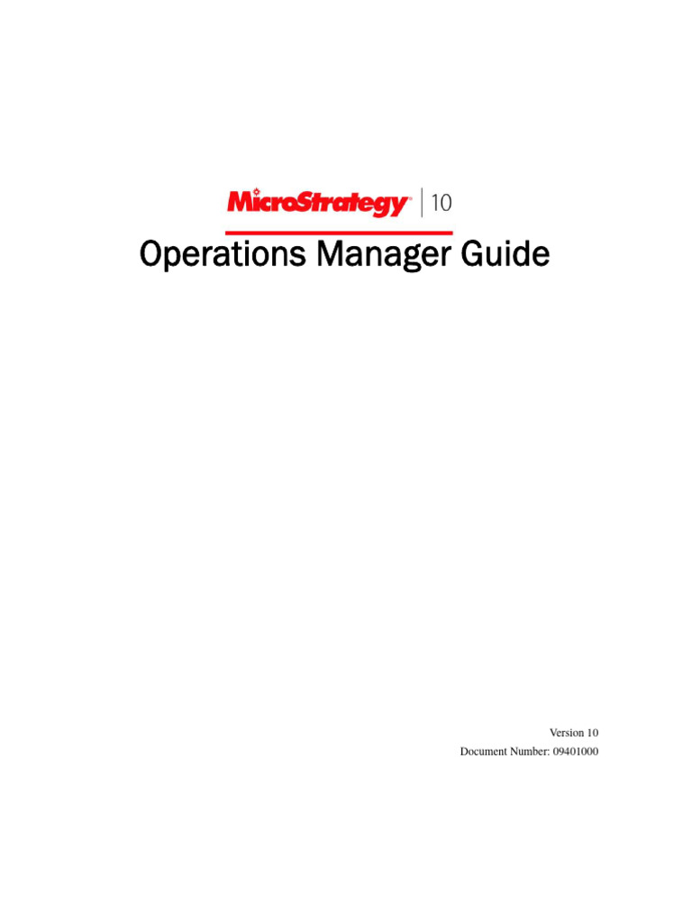 Microstrategy Operations Manager | PDF | Application Software | World Wide Web