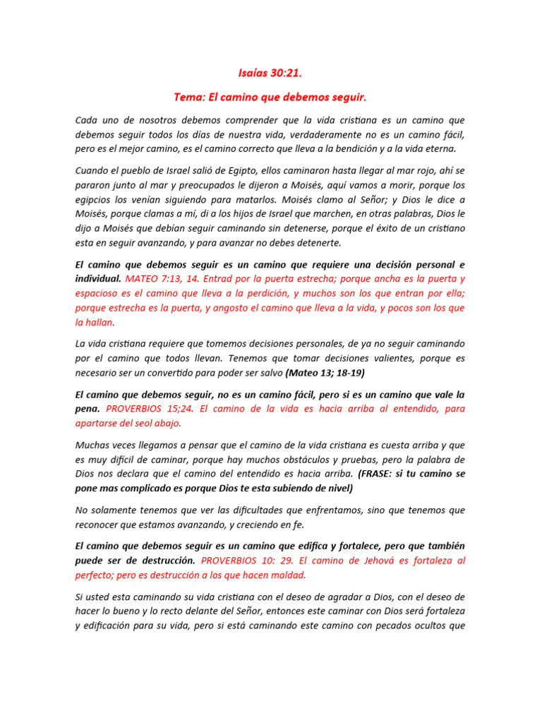 El Camino Que Debemos Seguir | PDF