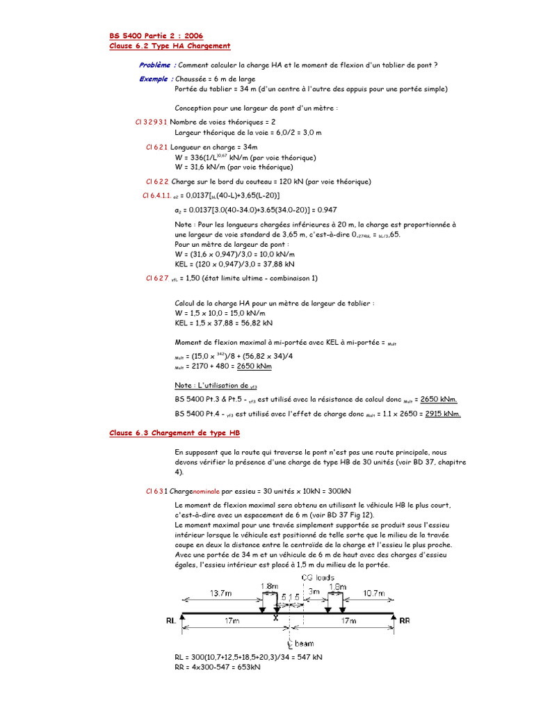 Exemple de Chargement de Ponts HA Et HB | PDF | Méthodes et références pédagogiques | Sciences ...