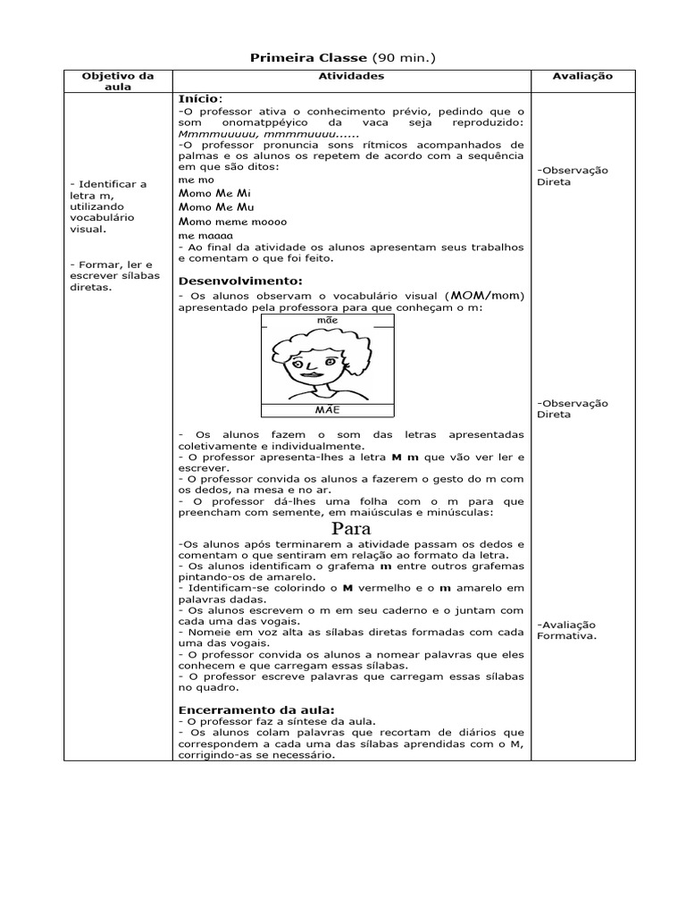 Plano de Aula LETRAS | PDF