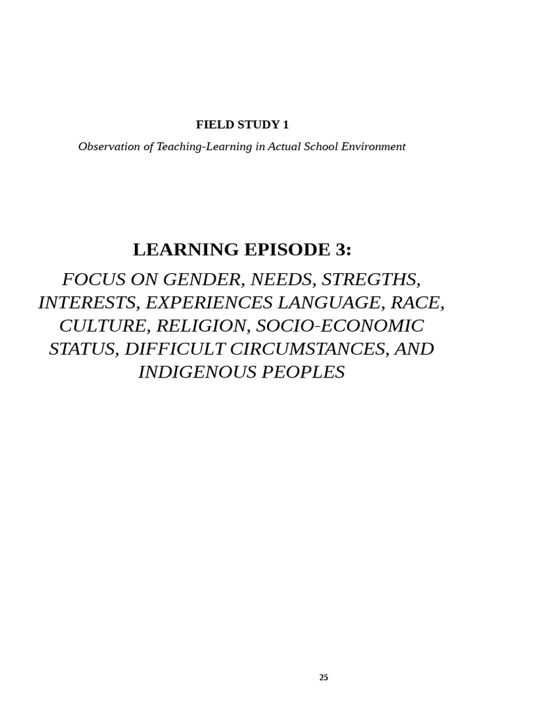 FS 1 Ep. 3 Done | PDF | Learning | Teachers