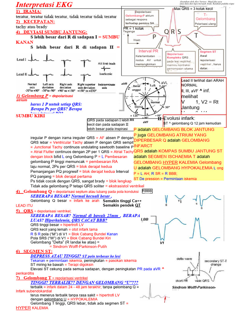 Lembar Cheat Interpretasi EKG | PDF