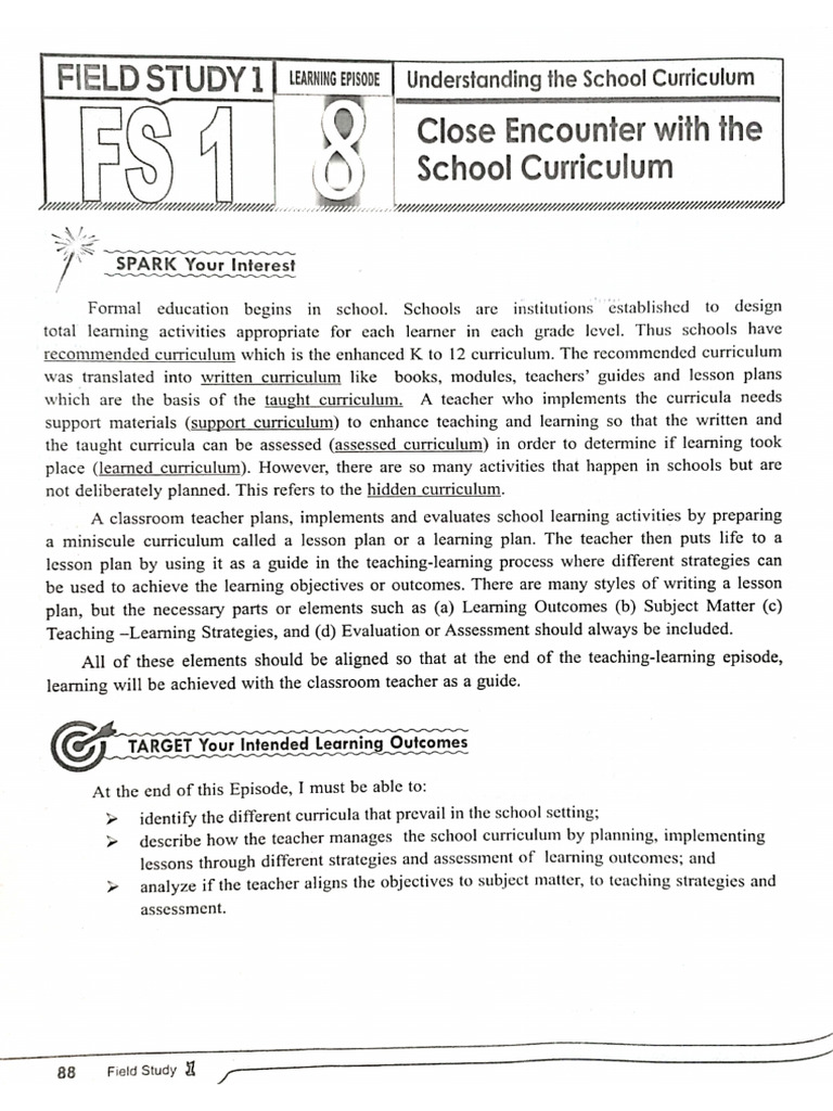 FS 1 Learning Episode 8 | PDF