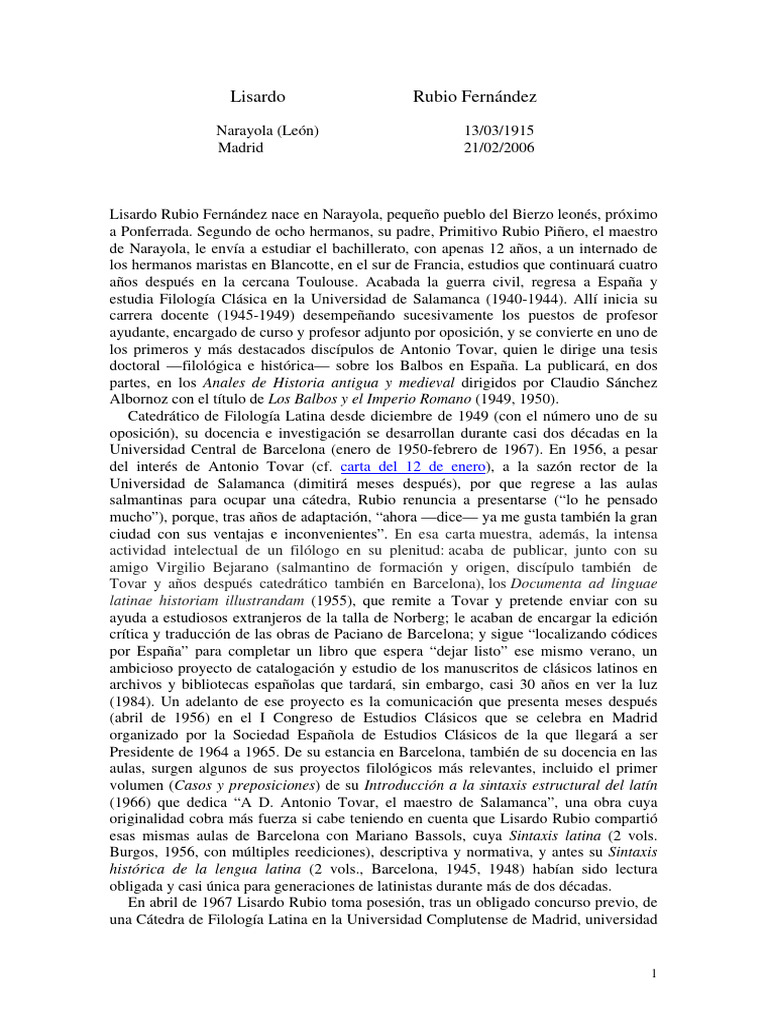 Lisardo Rubio Fernandez | PDF | Filología | Artes del Lenguaje y ...