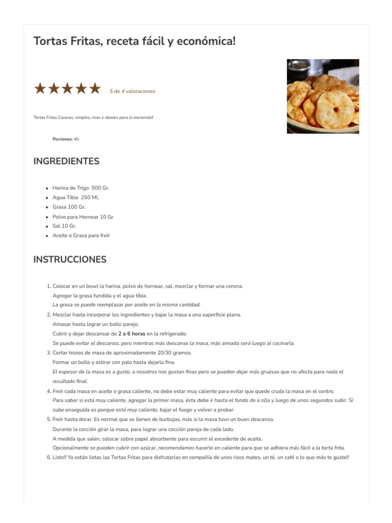 Tortas Fritas | PDF | Fritura | Cocinando
