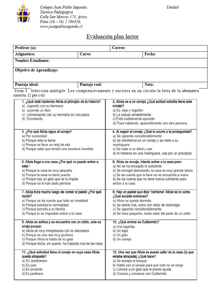 EVA. Alicia en El País de La Maravillas | PDF