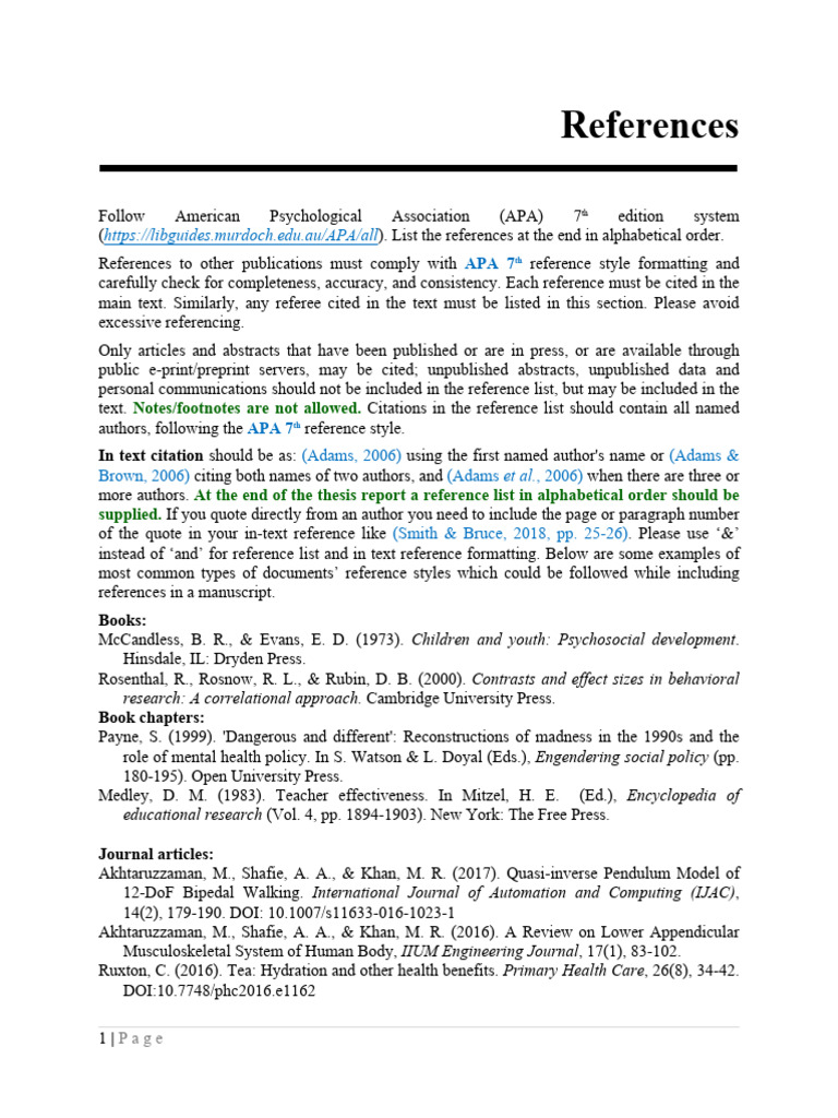 References in APA 7th Version | PDF