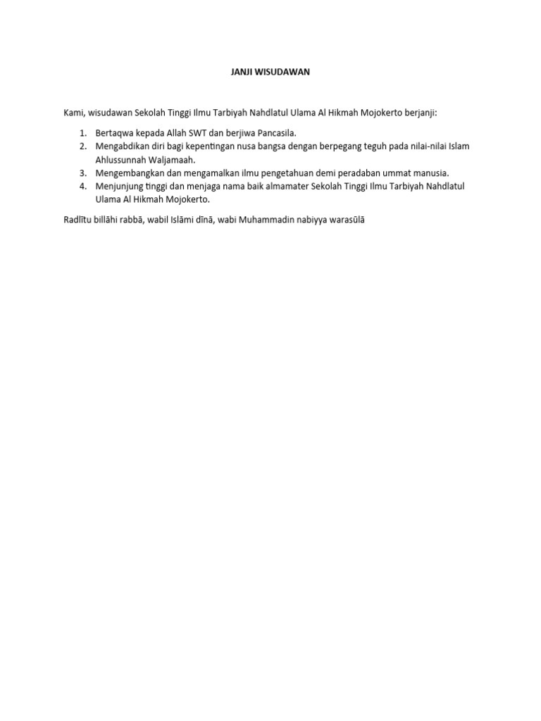 JANJI WISUDAWAN | PDF