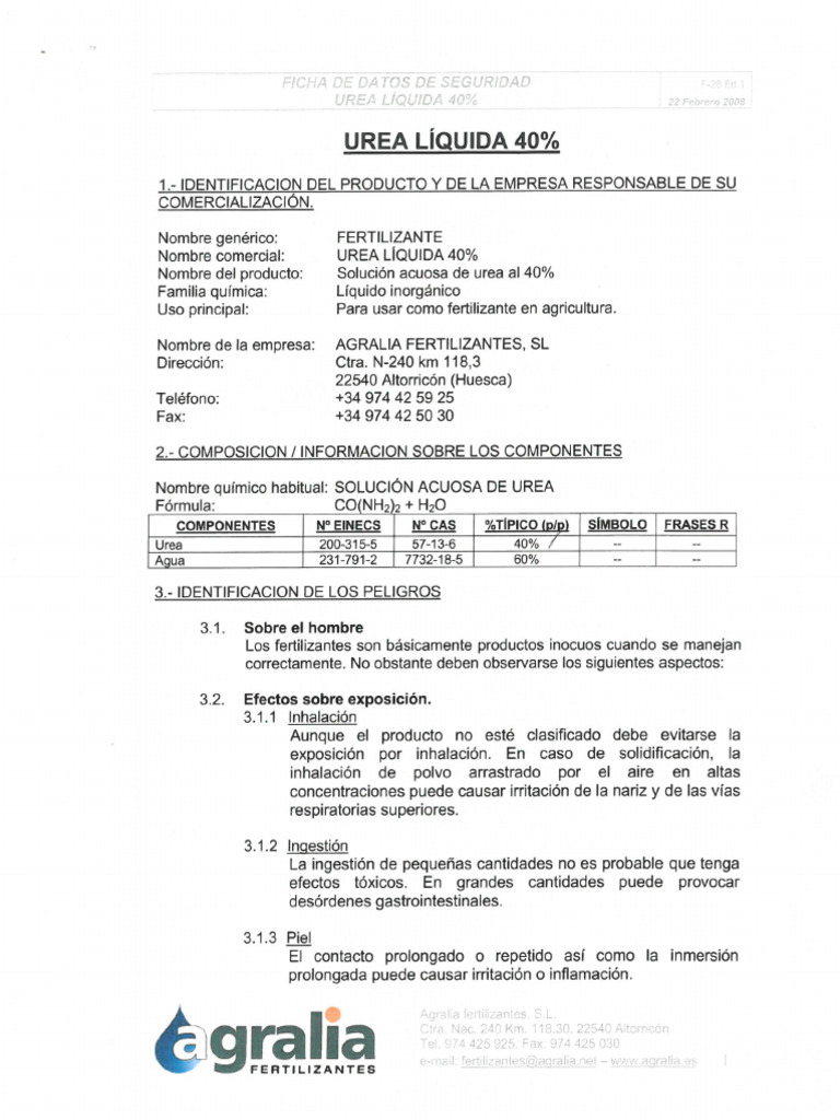 Urea Líquida 40 % | PDF