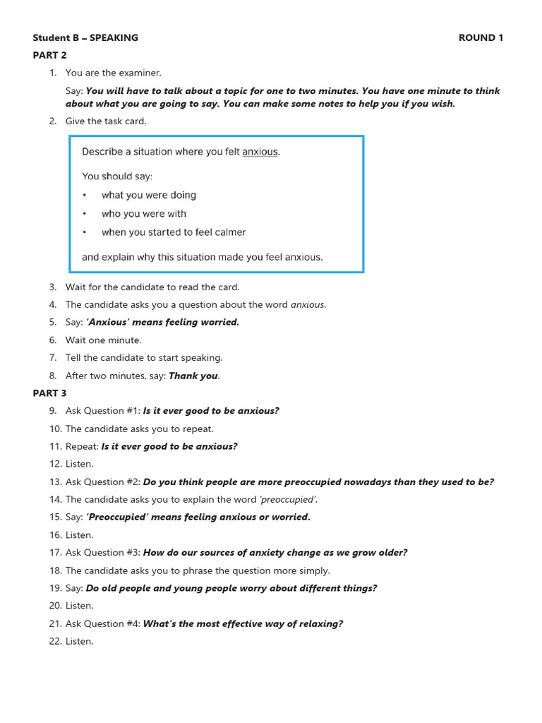 Speaking Scripts B | PDF