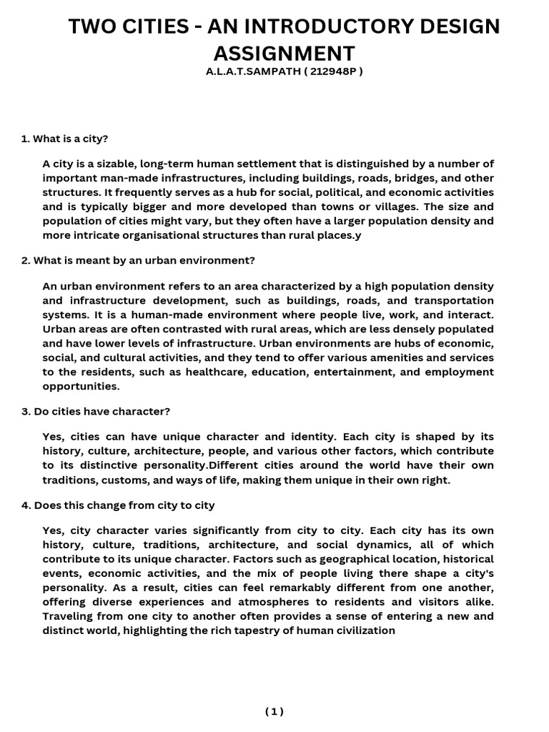 Mini Assignment Two Cities Pdf 6778