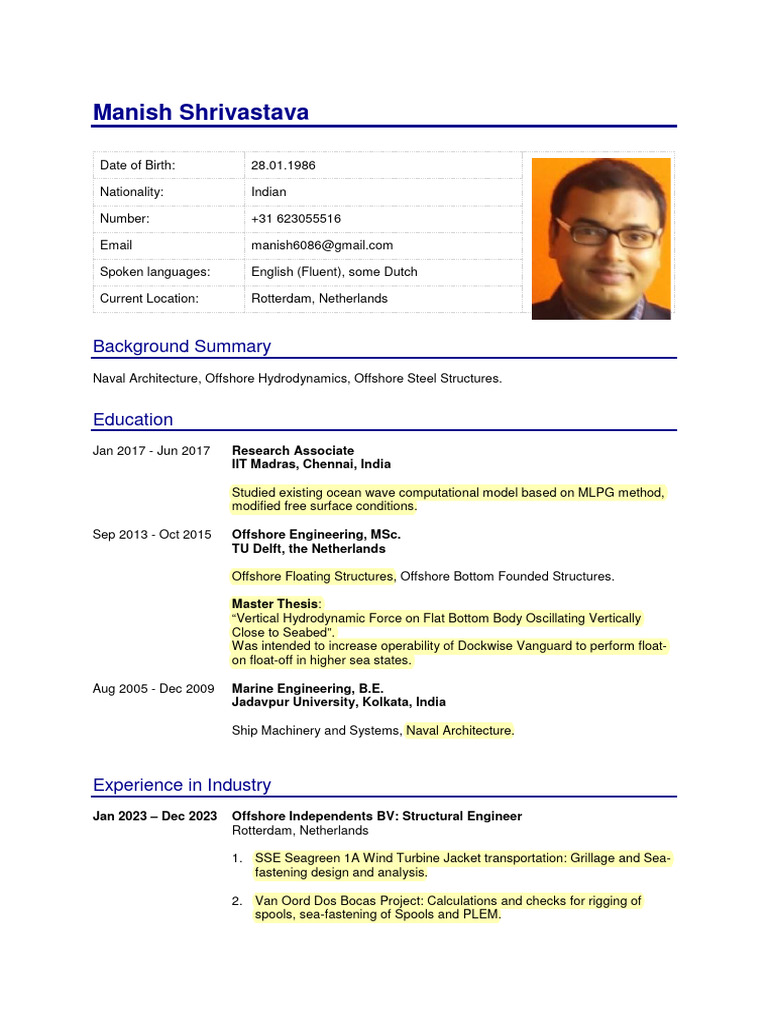CV - Manish Shrivastava | PDF