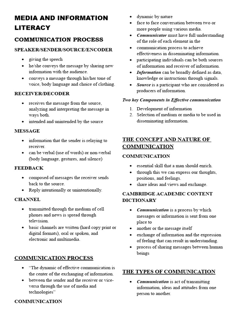 Communication & Media Literacy Guide | PDF