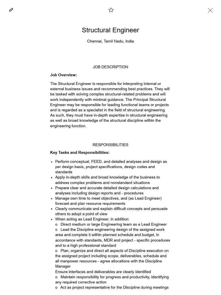 Structural Engineer - McDermott External Career Site Careers | PDF