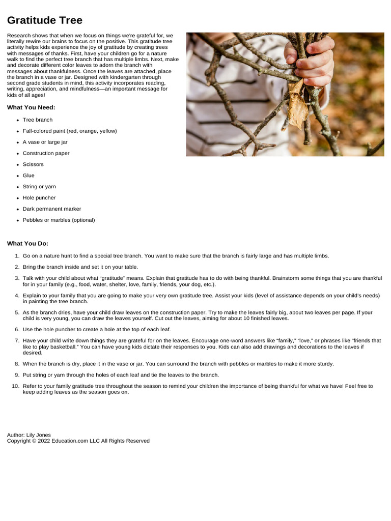 Gratitude Tree | PDF