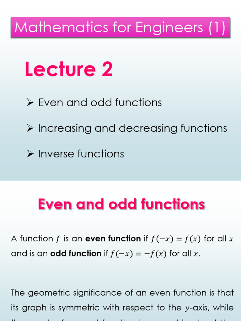 Lecture 2 | PDF | Function (Mathematics) | Elementary Mathematics