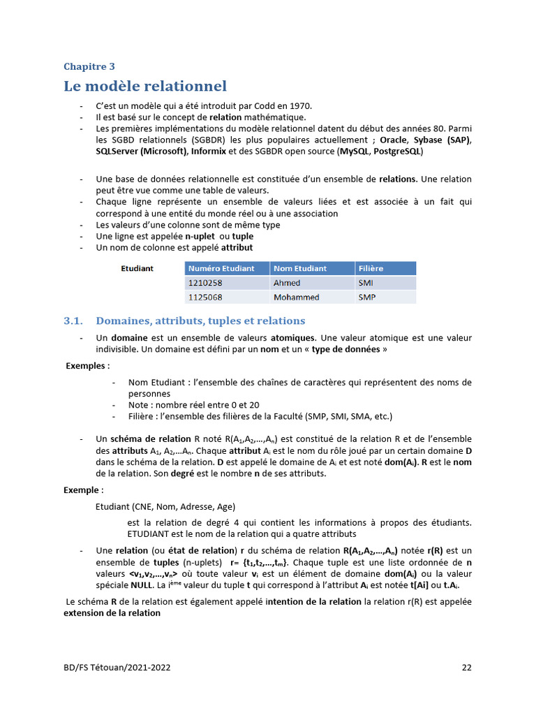 Modele Relationnel | PDF