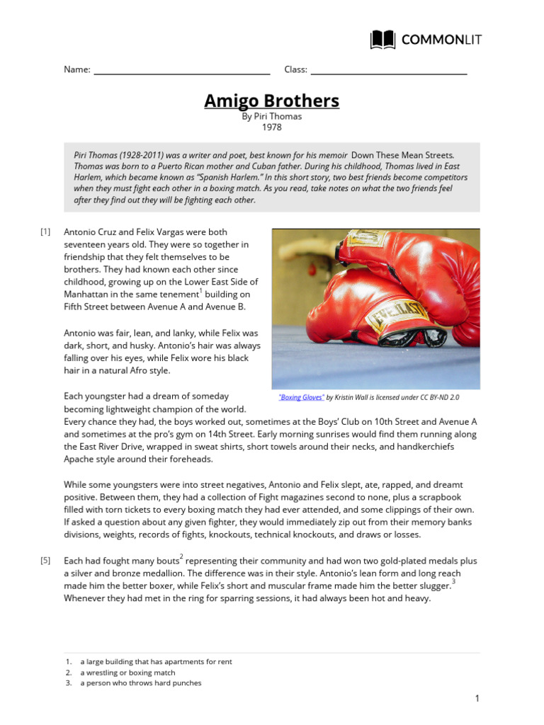 Amigo Brothers | PDF | Combat Sports