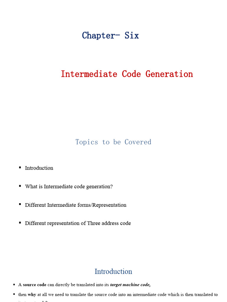 006chapter 6 Intermediate Code Generation Pdf