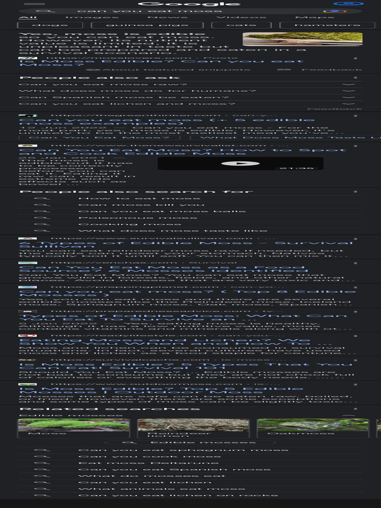 Can You Eat Moss - Google Search | PDF | Moss | Edible Mushroom