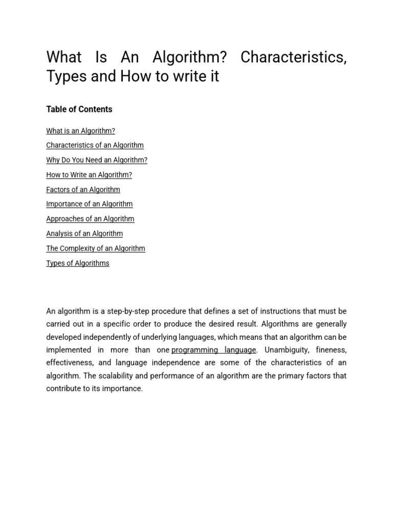BAsic Concept of Algorithm | PDF | Algorithms | Computational Science