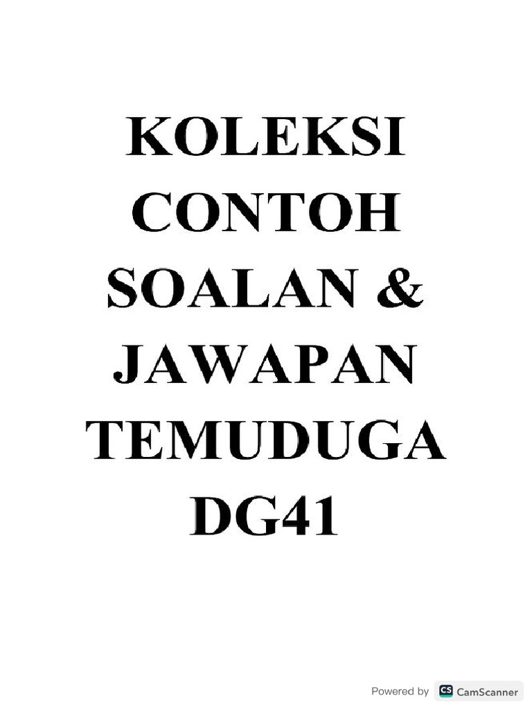 Contoh Soalan Dan Jawapan Temuduga Dg4 | PDF