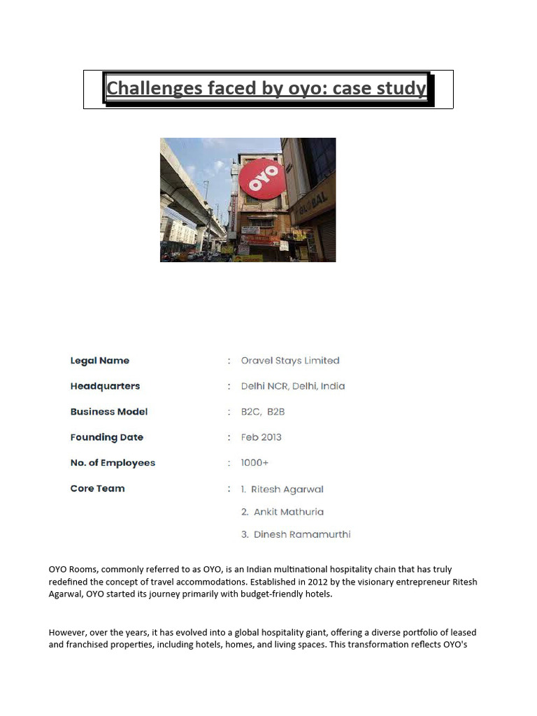 Challenges Faced by Oyo Case Study | PDF | Energy Conservation | Sustainability