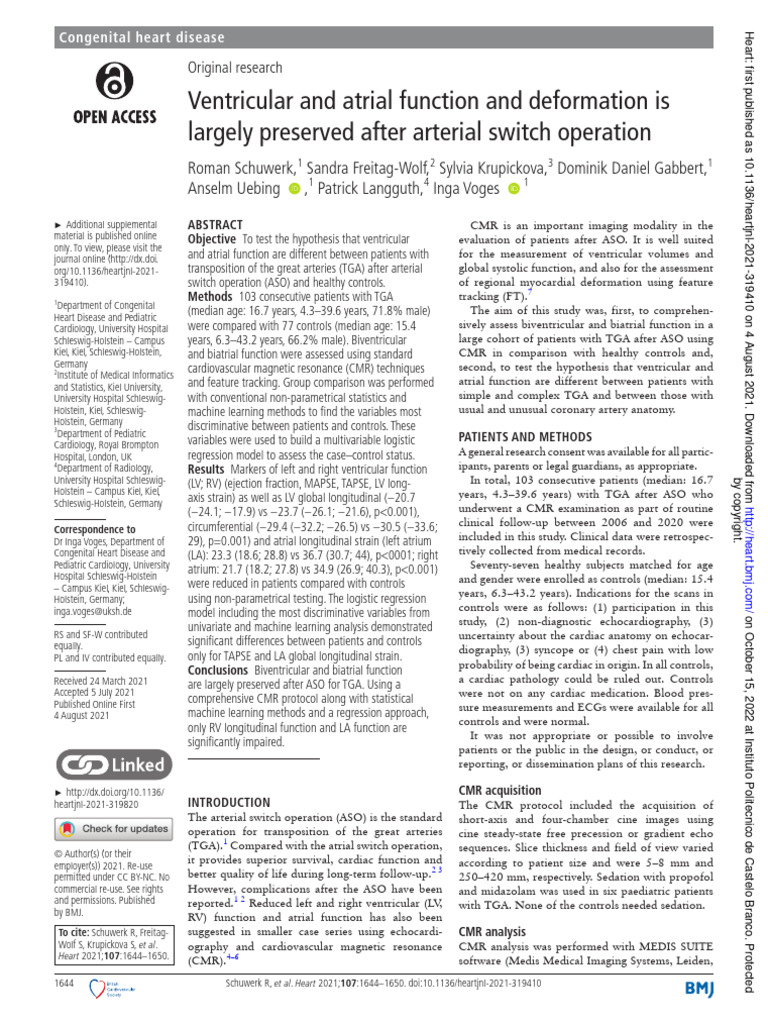 Ventricular and Atrial Function and Deformation Is Largely Preserved ...