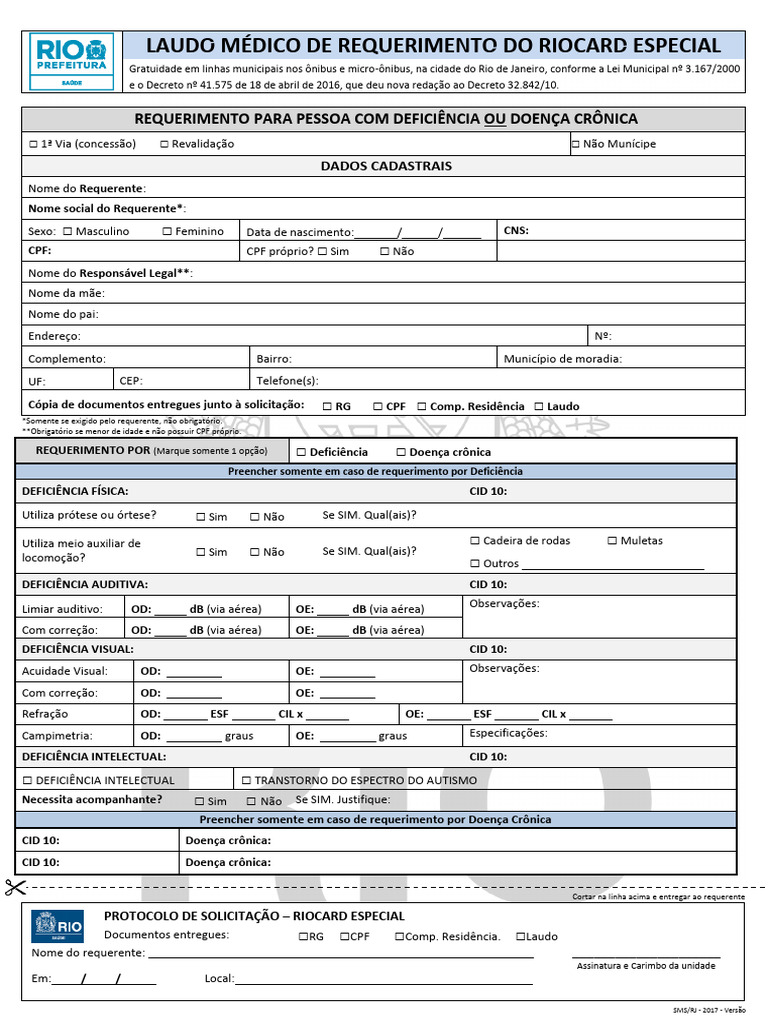 Rio Prefeitura - LAUDO MEDICO - RioCard | PDF