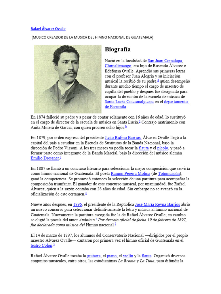 Autor y Compositor Del Himno Nacional de Guatemala | PDF