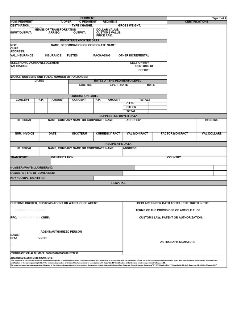 Export Request Format | PDF | Customs | Business