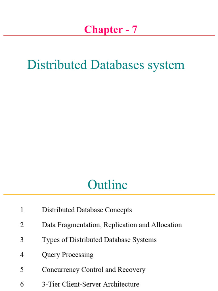 Chapter - 7 Distributed Database System | PDF Chapter - 7 Distributed Database System | PDF
