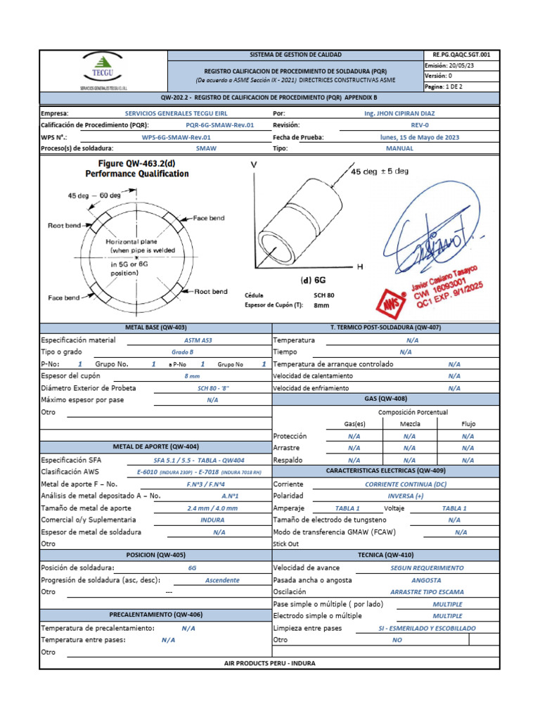 PQR, WPS-Homologaciones | PDF | Construcción | Soldadura