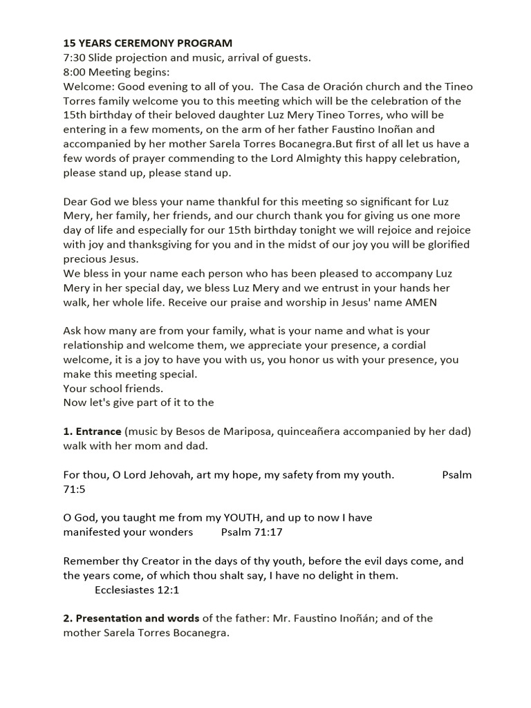 15 YEARS CEREMONY PROGRAM | PDF